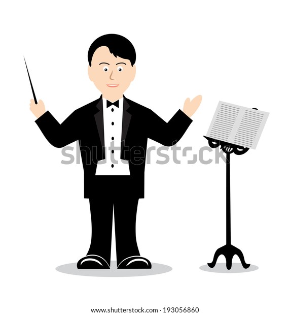 Drawing Cheerful Conductor Stock Vector (Royalty Free) 193056860 ...