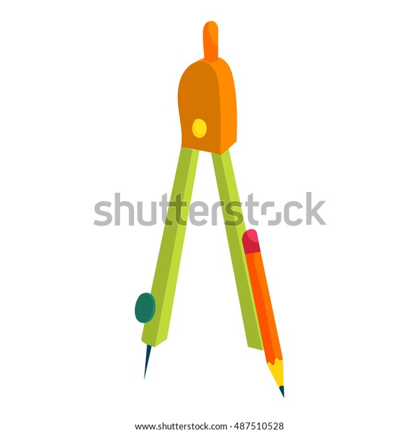 Drawing Compass Icon Cartoon Style Isolated Stock Vector (Royalty Free ...