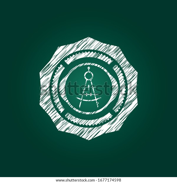 Drawing Compass Icon Drawn Chalkboard Texture Stock Vector (Royalty ...