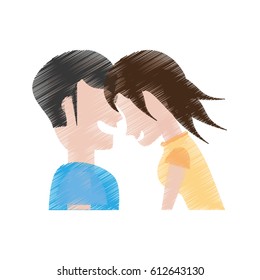Drawing Couple Laughing Funny Stock Vector (Royalty Free) 612643130 ...