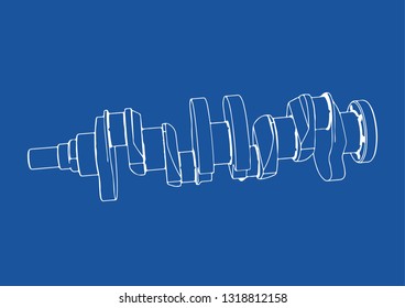 Drawing Crankshaft Vector Stock Vector (Royalty Free) 1318812158 ...