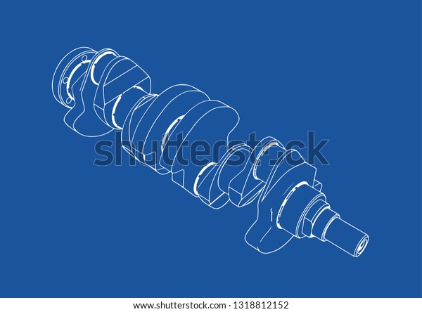 Drawing Crankshaft Vector Stock Vector (Royalty Free) 1318812152 ...