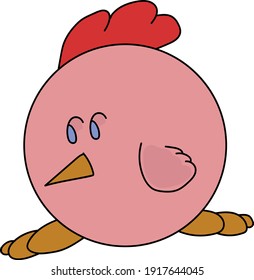 Drawing Cute Chubby Chicken Stock Vector (Royalty Free) 1917644045 ...