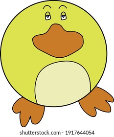 Drawing Cute Chubby Duck Stock Vector (Royalty Free) 1917644054