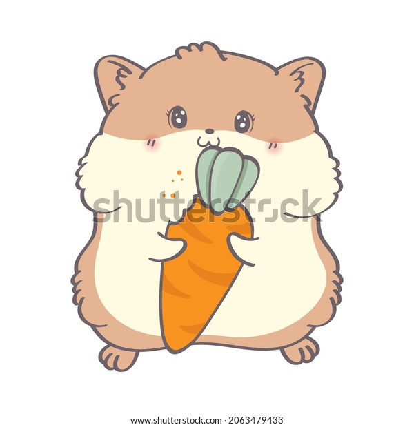 Drawing Cute Hamster Cartoon Hamster Illustration Stock Vector (Royalty ...