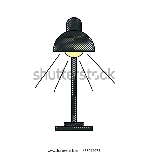Drawing Desk Lamp Light Bulb Electricity Stock Vector (Royalty Free ...