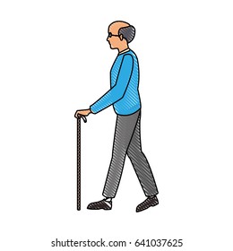 Aged Person Cane Long Thin Stick 库存插图 1224640102 | Shutterstock