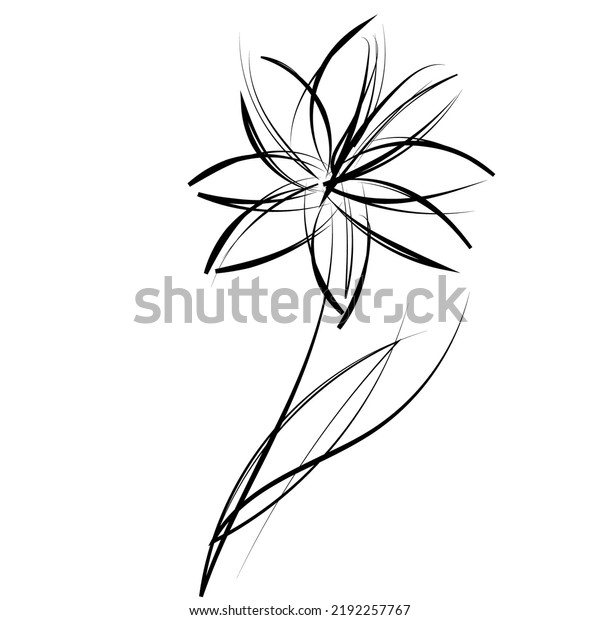 Drawing Flower Logo Postcard Hand Drawing Stock Vector (Royalty Free ...