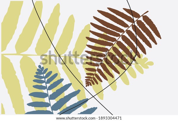Drawing Foliage Line Art Abstract Shapes Stock Vector (Royalty Free ...