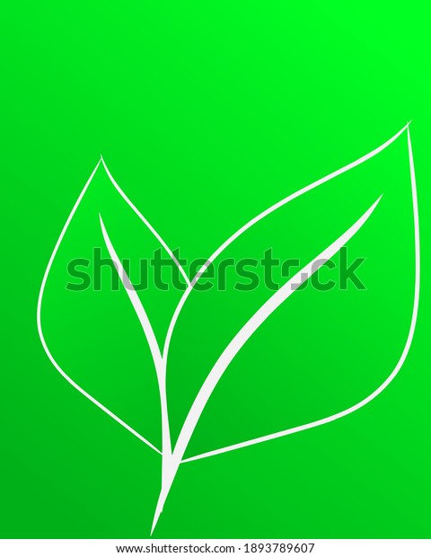 Drawing Green Leaf Line Art Green Stock Vector (Royalty Free ...