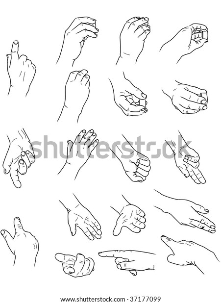 Drawing Hands Doing Various Things Stock Vector (Royalty Free) 37177099