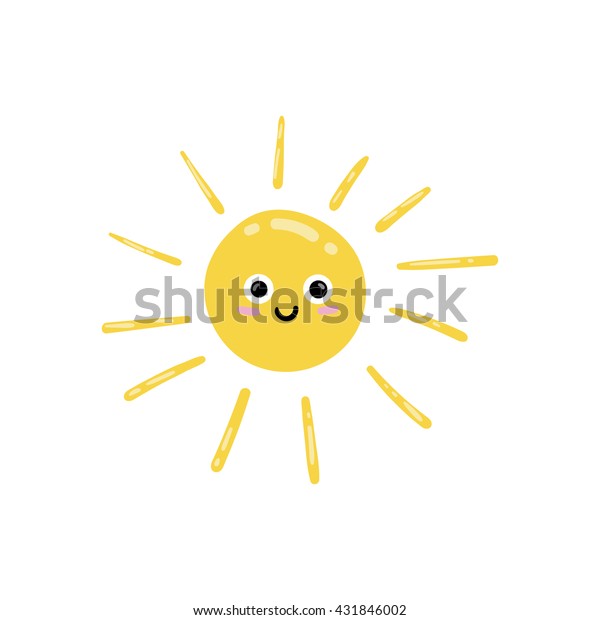 Drawing Happy Smiling Sun Stock Vector (Royalty Free) 431846002 ...