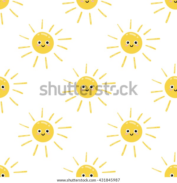 Drawing Happy Smiling Sun Doodle Pattern Stock Vector (Royalty Free ...