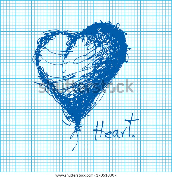 Drawing Heart On Graph Paper Vector Stock Vector (Royalty Free ...