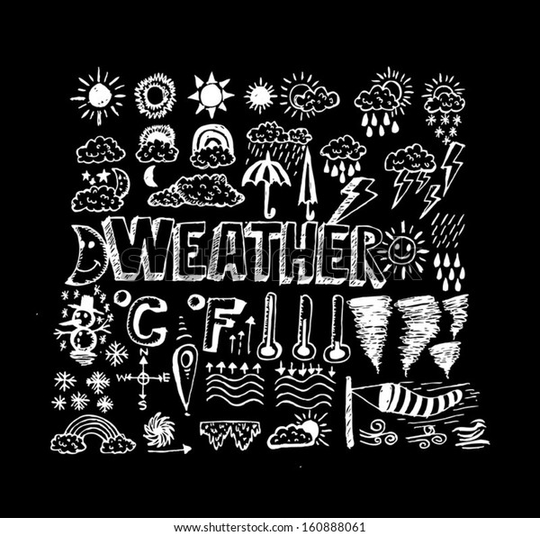 Drawing Idea Weather Symbols Widget Icons Stock Vector (Royalty Free ...