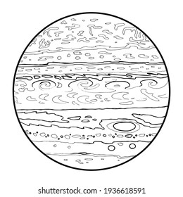 Drawing Jupiter Hand Sketch Planet Solar Stock Vector (Royalty Free ...