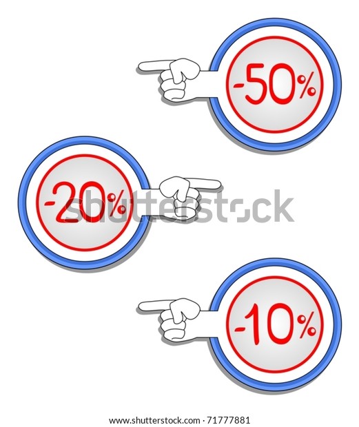 Drawing Labels Indicating Price Reduction Stock Vector (Royalty Free ...