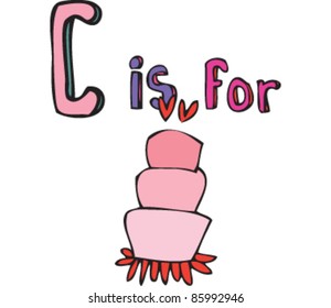 Drawing Letter C Cake Stock Vector (Royalty Free) 85992946 | Shutterstock