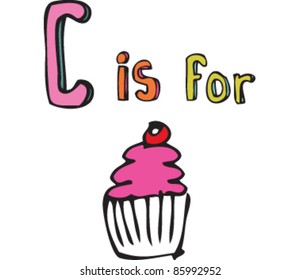 Drawing Letter C Cake Stock Vector (Royalty Free) 85992952 | Shutterstock