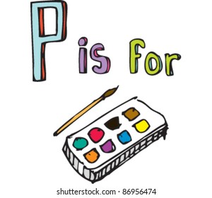 Drawing Letter P Paint Stock Vector (Royalty Free) 86956474 | Shutterstock