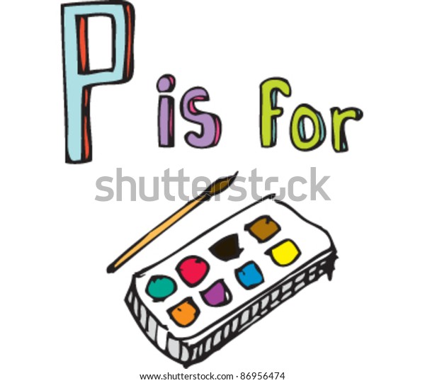 Drawing Letter P Paint Stock Vector (Royalty Free) 86956474 | Shutterstock
