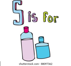 Drawing Letter S Shampoo Stock Vector (Royalty Free) 88097362 ...