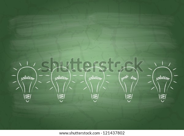 Drawing Light Bulb Filament Words Solution Stock Vector (Royalty Free ...