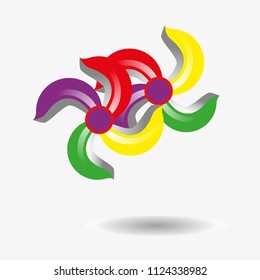 Drawing Logo Form Flower Four Petals Stock Vector (Royalty Free) 1124335805