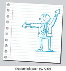 Drawing Man Arrow Hands Stock Vector (Royalty Free) 80777806 | Shutterstock