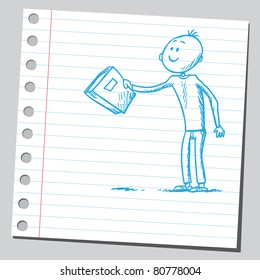 Drawing Man Giving Book Stock Vector (Royalty Free) 80778004 | Shutterstock