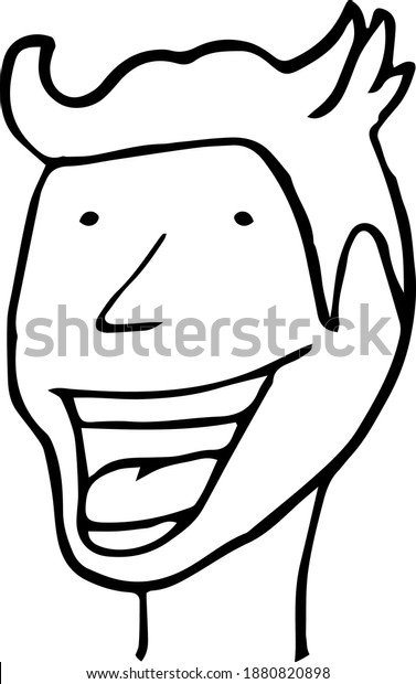 Drawing Man Who Smiles Guy Laughs Stock Vector (Royalty Free ...