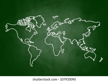3,562 Chalk drawing world map Images, Stock Photos & Vectors | Shutterstock