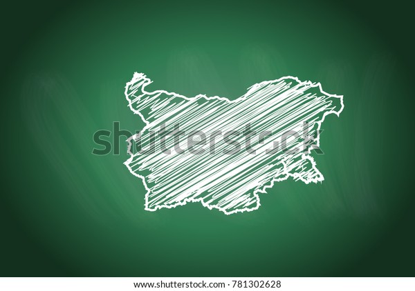 Drawing Map On Blackboard Bulgaria Drawn Stock Vector (Royalty Free ...