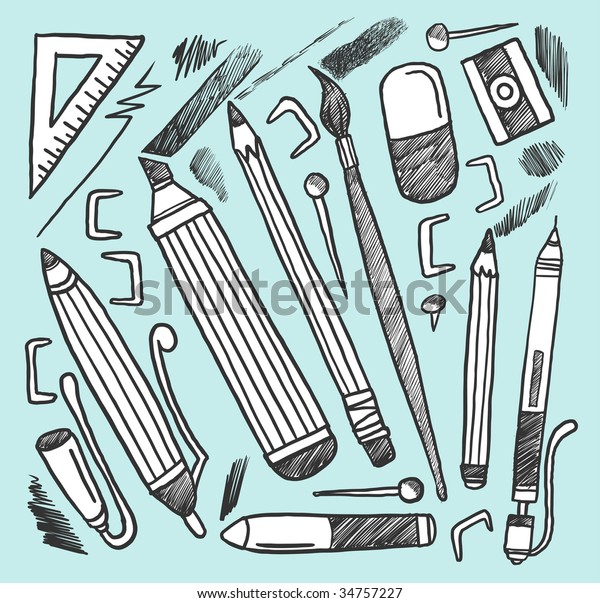 Drawing Materials Vector Illustration Stock Vector (Royalty Free ...