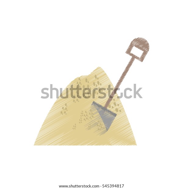 Drawing Mining Mineral Sand Pile Shovel Stock Vector (Royalty Free ...
