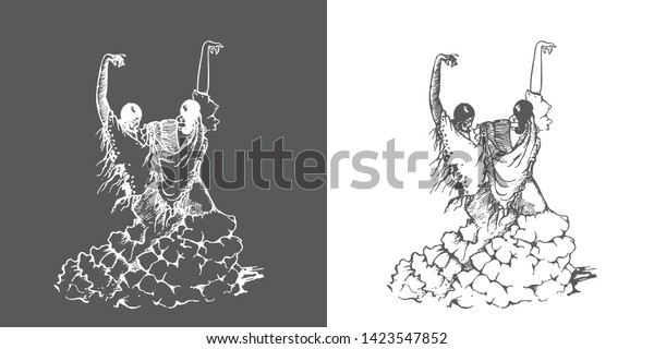 Drawing Old Vectorized Engraving Spanish Character Stock Vector ...