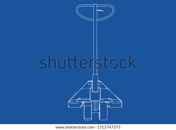 Drawing Pallet Truck Vector Blue Background: vector de stock (libre de ...