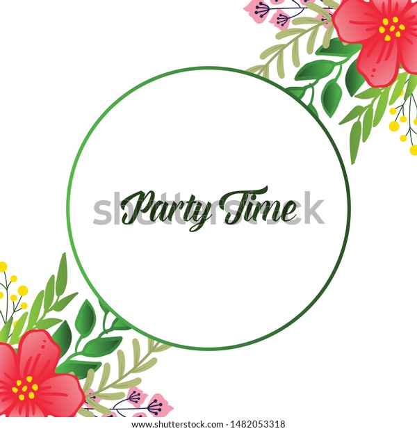 Drawing Party Time Invitation Card Ornate Stock Vector (Royalty Free ...