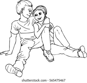 Drawing People Falling Love Stock Vector (Royalty Free) 565475467 ...