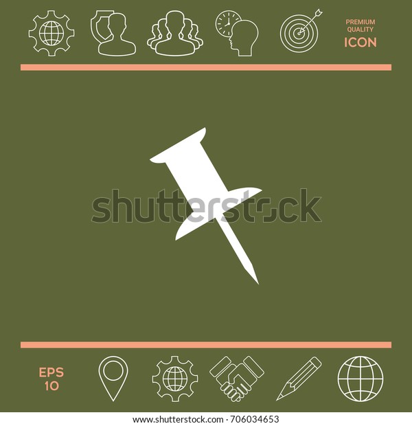Drawing Pin Icon Stock Vector (Royalty Free) 706034653 | Shutterstock