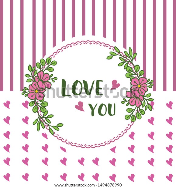 Drawing Pink Flower Frame Beautiful Decorative Stock Vector (Royalty ...