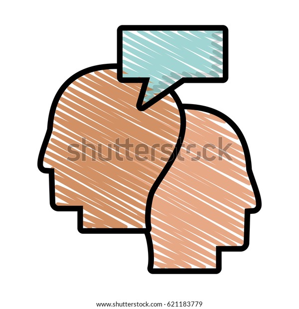 Drawing Profile Head Dialog Talking Stock Vector (Royalty Free ...