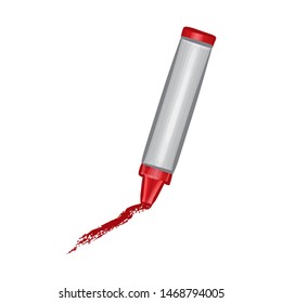 Drawing Red Crayon Vector Illustration Stock Vector (Royalty Free ...