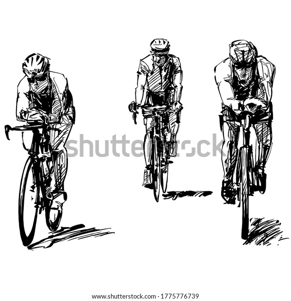 Drawing Road Bicycle Competition Stock Vector (Royalty Free) 1775776739 ...