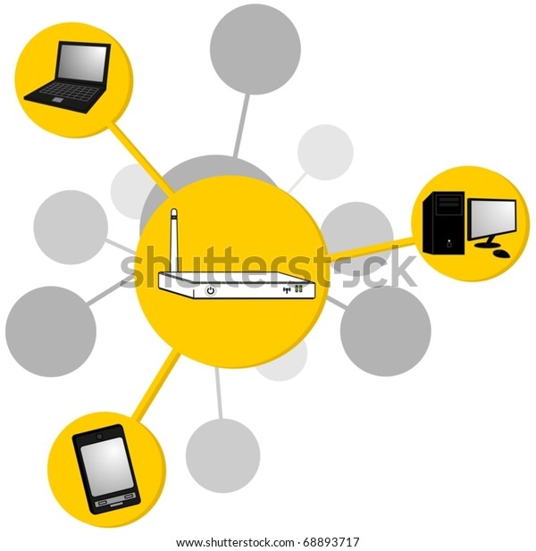 Drawing Router Transmitting Internet Signal Stock Vector (Royalty Free ...
