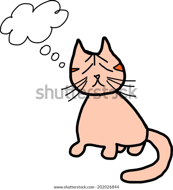 Drawing Sad Face Cat Bubble Stock Vector (Royalty Free) 202026844