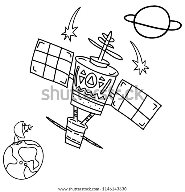 Drawing Set Astronomical Objects Handdrawn Illustration Stock Vector ...