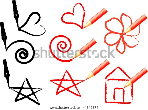Drawing Signs By Pencil Stock Vector (Royalty Free) 4842379 | Shutterstock