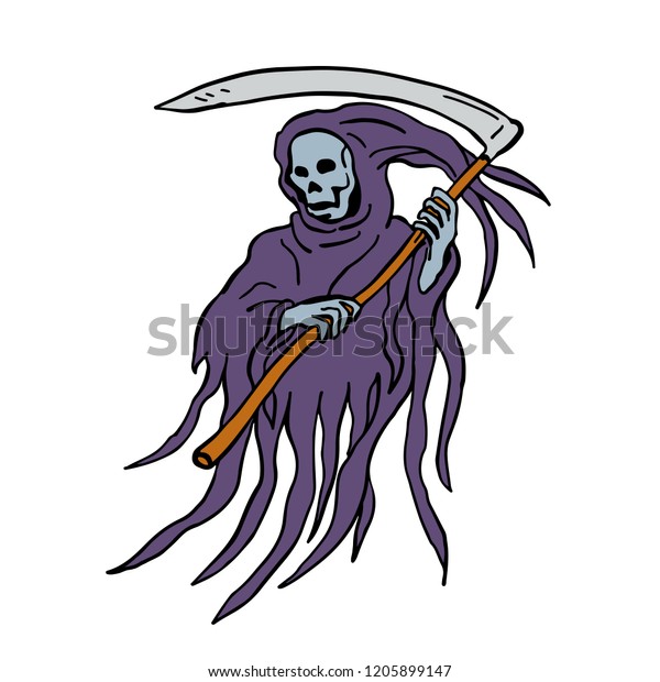 Drawing Sketch Style Illustration Evil Grim Stock Vector (Royalty Free ...