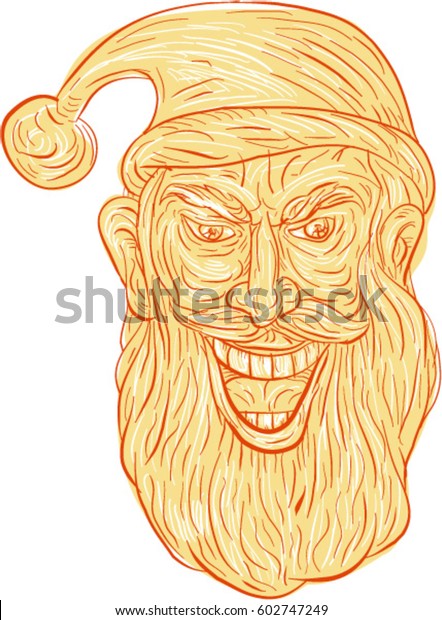 Drawing Sketch Style Illustration Evil Looking Stock Vector (Royalty ...